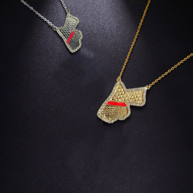 Jordan Gems Keffiyeh Map Necklace Chain Pendant – Arabian Jewelry