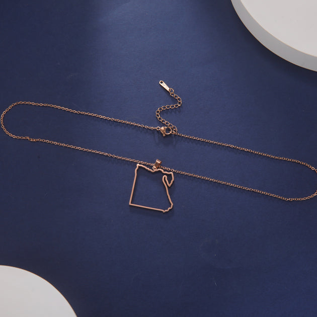 Egypt Map Outline Necklace Chain Pendant – Arabian Jewelry