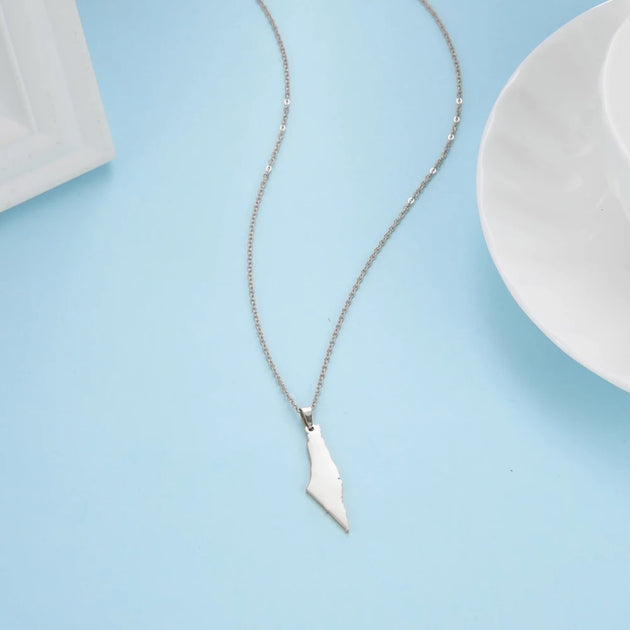 Palestine Map Solid Necklace Chain Pendant – Arabian Jewelry