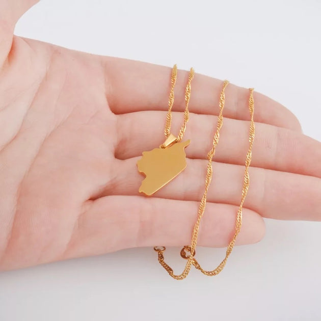 Syria Solid Map Necklace Chain Pendant – Arabian Jewelry