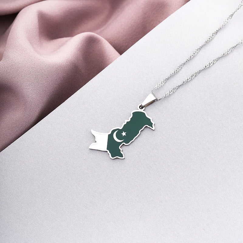 Pakistan Map Flag Necklace Chain Pendant – Arabian Jewelry